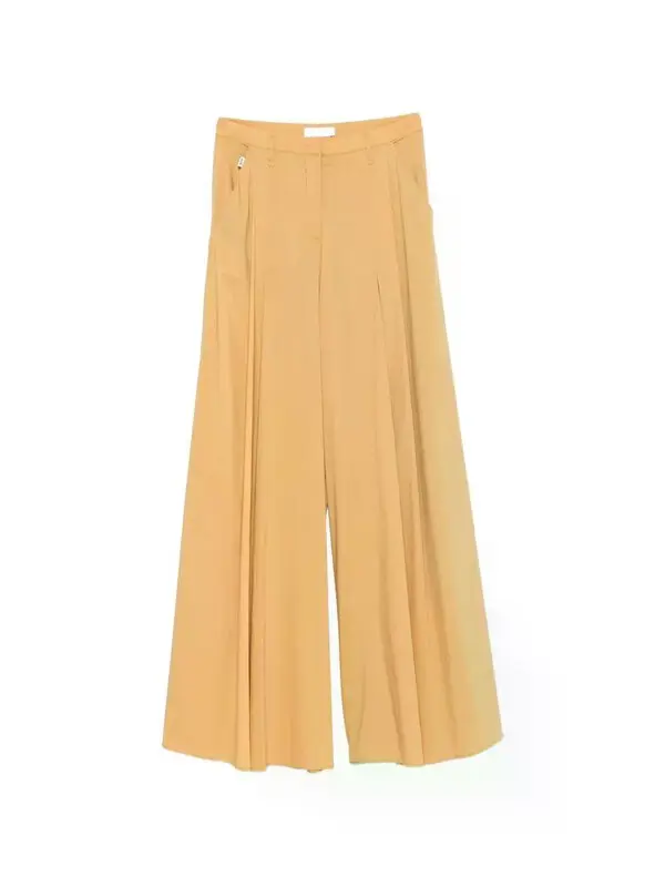 JIJIL Pleated Palazzo Pants - Yellow