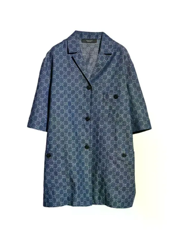 Gucci Gg Supreme Denim Shirt - Blue