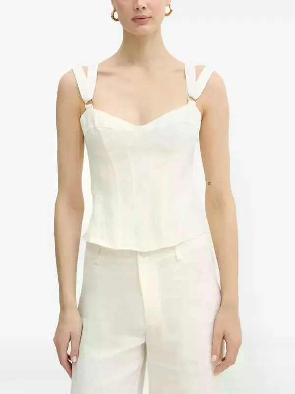 Bardot Serafina Corset-style Buckled-strap Top