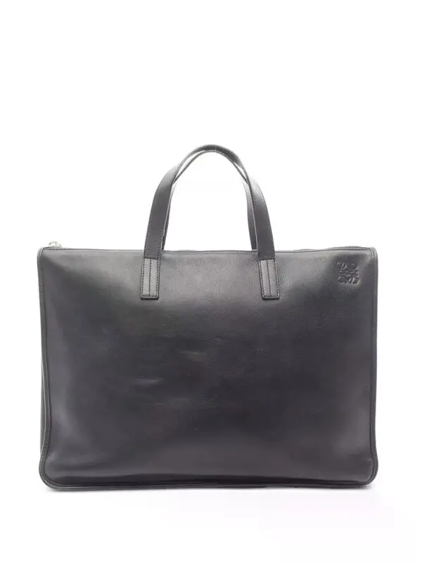 Loewe 2000s Anagram-detail Leather Briefcase - Black