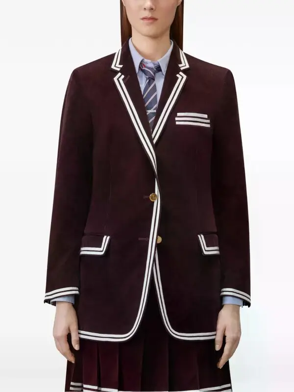 Thom Browne Corduroy Stripe-trim Coat