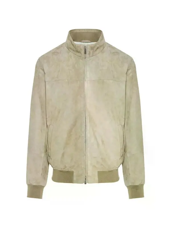 MANDELLI Suede-finish Zip-up Jacket