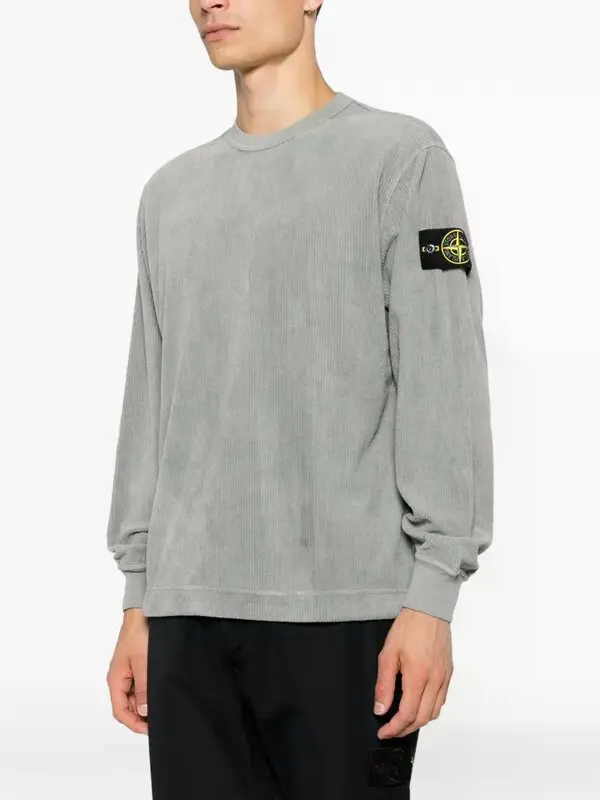 Stone Island Logo-patch Corduroy Sweatshirt