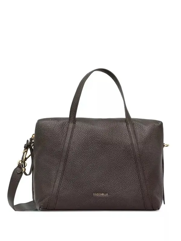 COCCINELLE Grained Leather Tote Bag - Brown