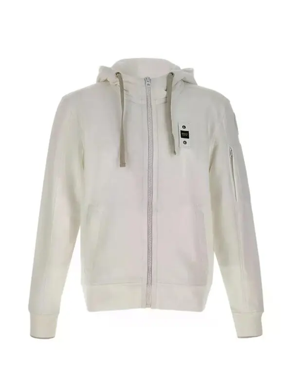 BLAUER. Zip-up Drawstring Hoodie - Neutrals