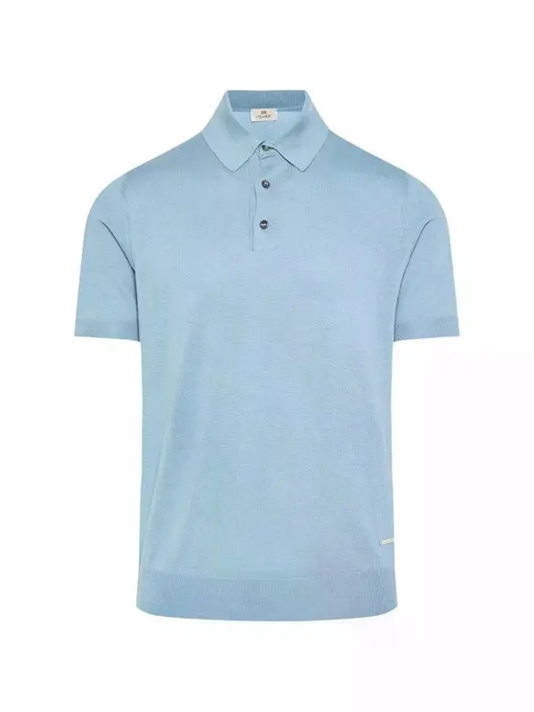 MANDELLI Short-sleeve Polo Shirt - Blue