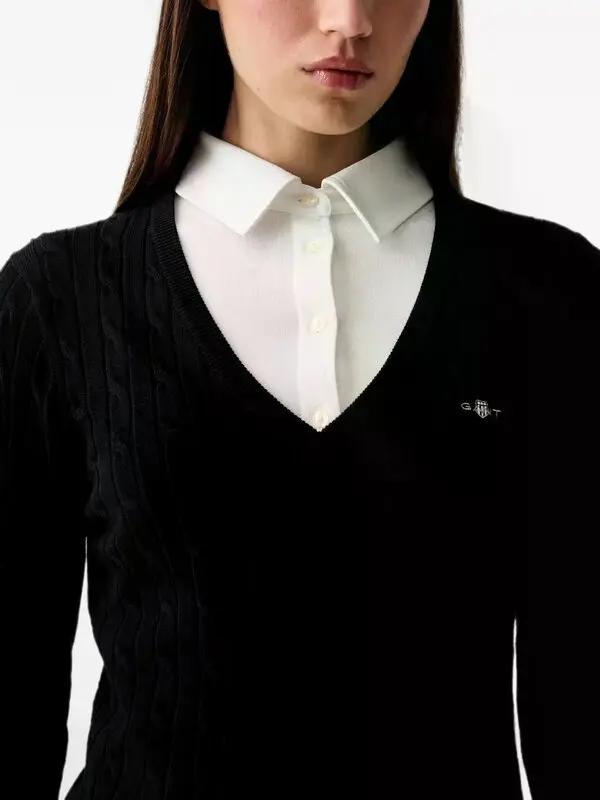 Gant Cable-knit V-neck Sweater
