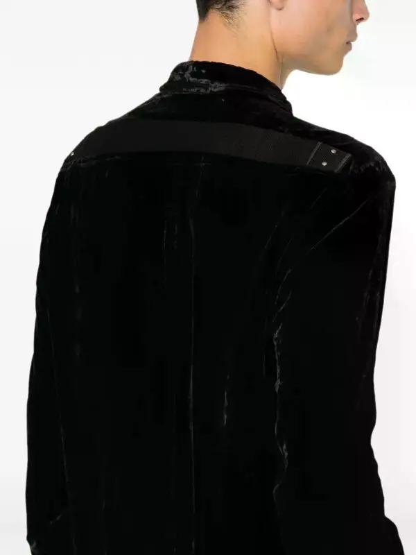 Rick Owens Velvet Webbing-detail Shirt