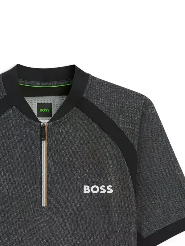 BOSS Panelled Zip-neck T-shirt
