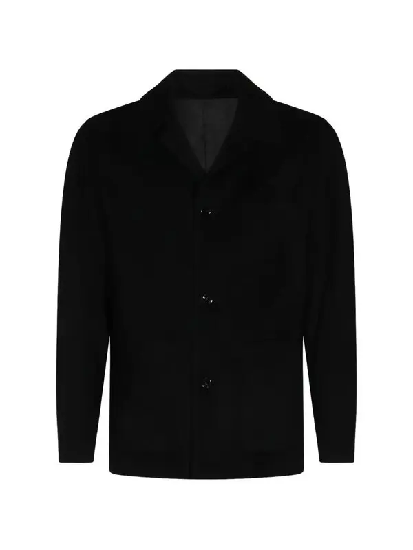 LARDINI Patch-pocket Cashmere Jacket - Black