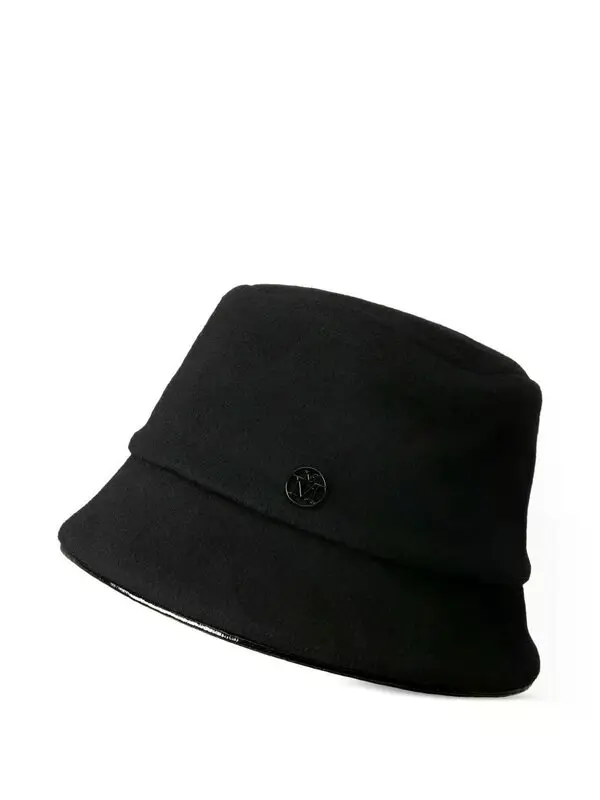 MAISON MICHEL Souna Logo-plaque Bucket Hat - Black