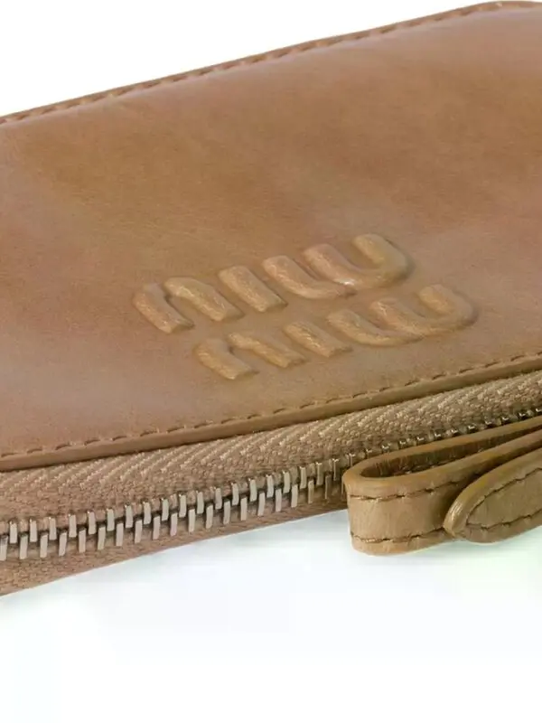 Miu Miu Logo-embossed Leather Card Holder