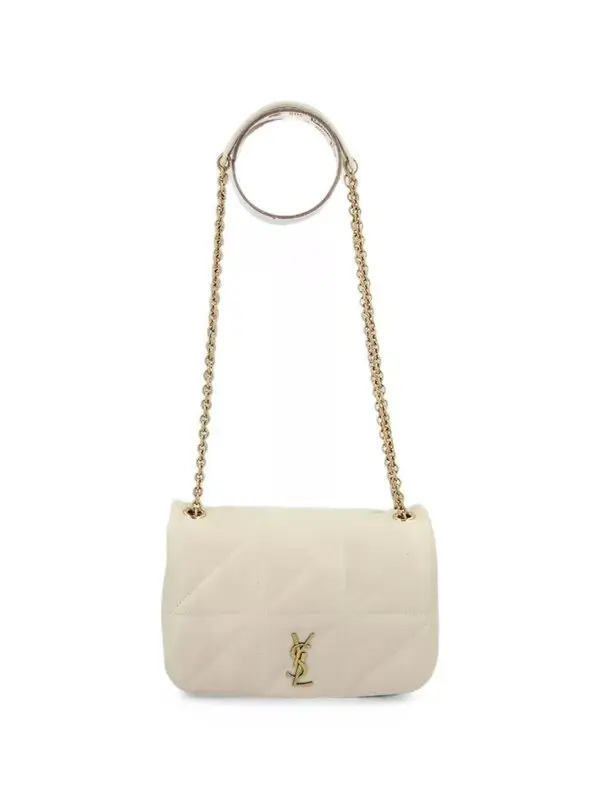 Saint Laurent Quilted Leather Shoulder Bag - Neutrals
