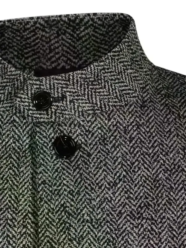 LARDINI Herringbone-pattern Wool-blend Jacket