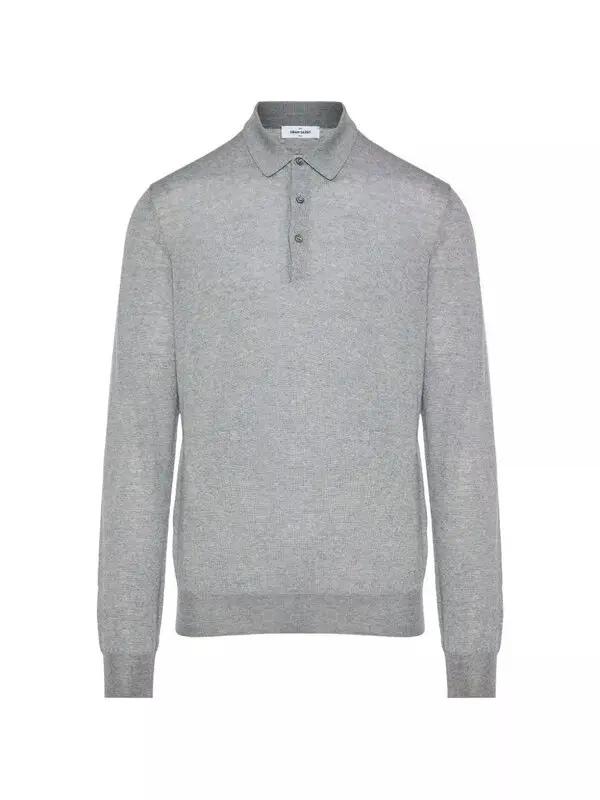 GRAN SASSO Long-sleeve Knitted Polo Shirt - Grey