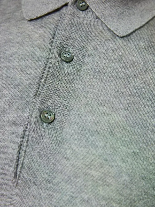 GRAN SASSO Long-sleeve Knitted Polo Shirt