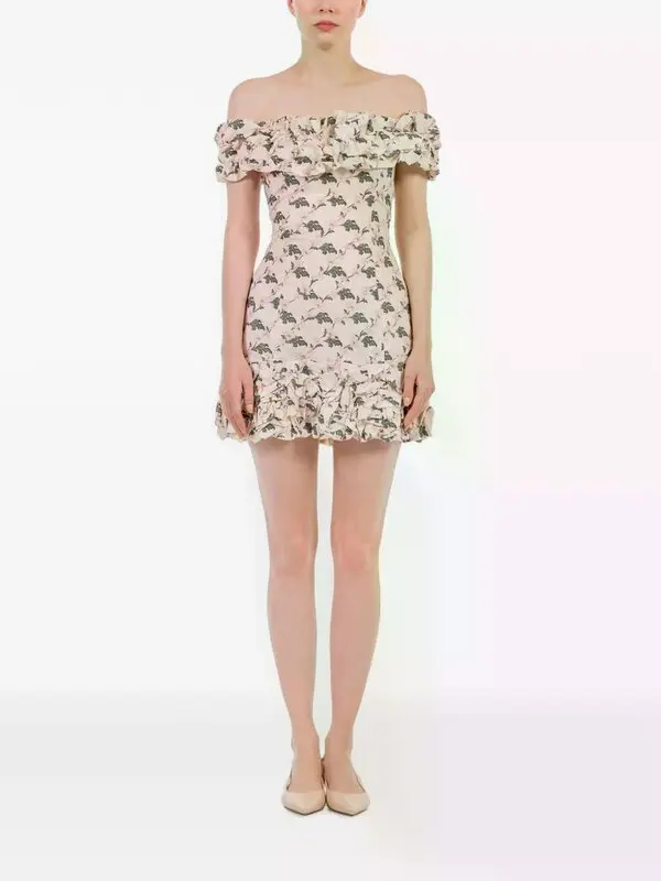 Agua Bendita Floral Print Ruffled Mini Dress
