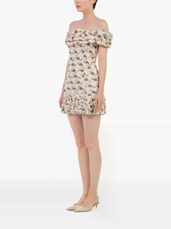 Agua Bendita Floral Print Ruffled Mini Dress