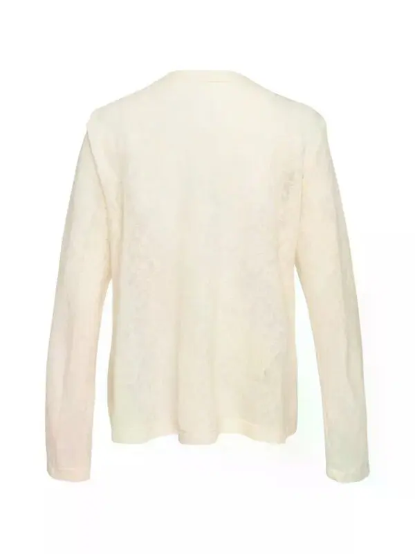 RENLI SU Bow-embellished Lace-texture Cardigan