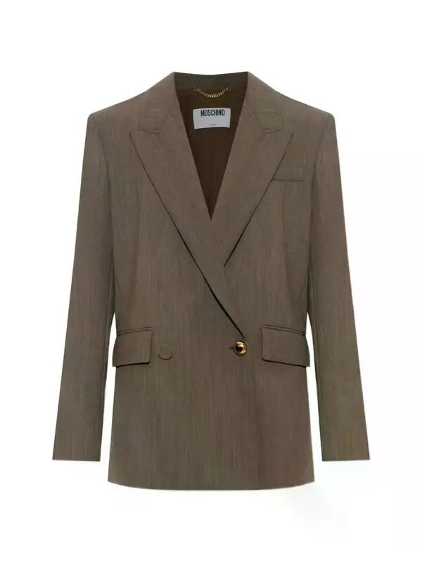 Moschino Double-breasted Heart-button Blazer - Brown