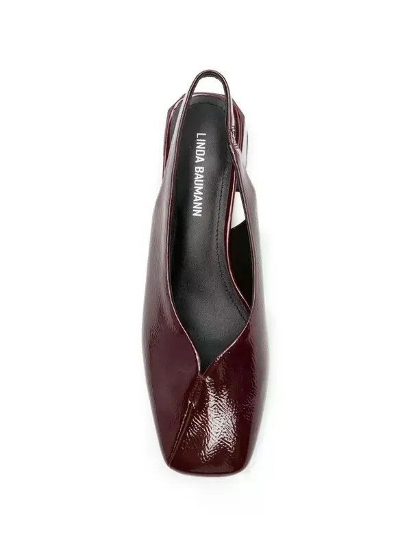LINDA BAUMANN Patent-finish Slingback Pumps - Red
