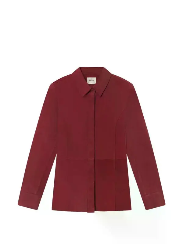 FRAME The Suede Panelled Shirt - Red