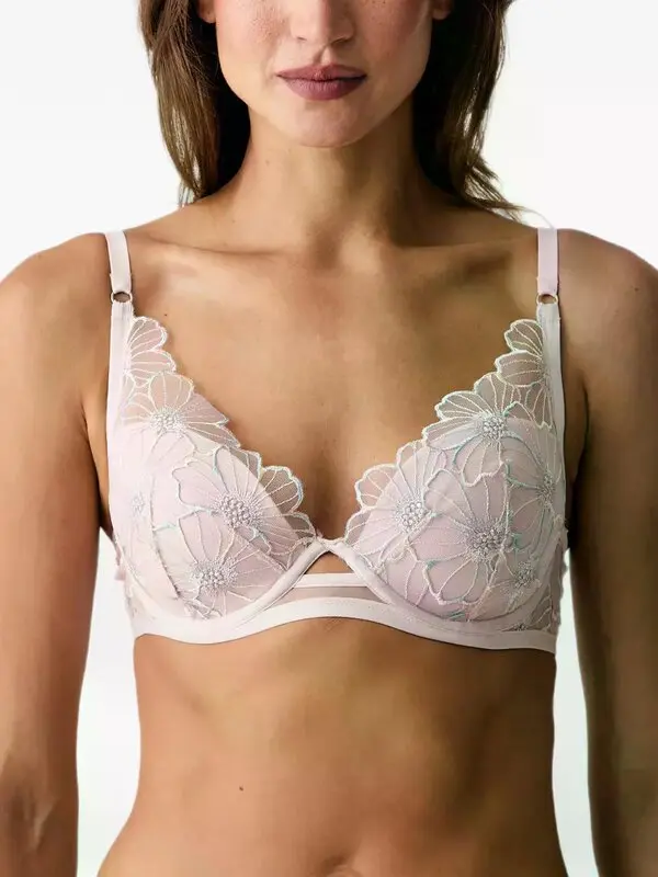 Chantelle Floral-embroidered Underwired Bras - Pink