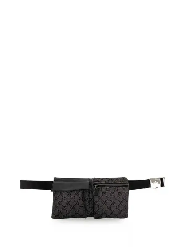 Gucci 2000-2015 Gg Denim Double Pocket Belt Bag - Grey