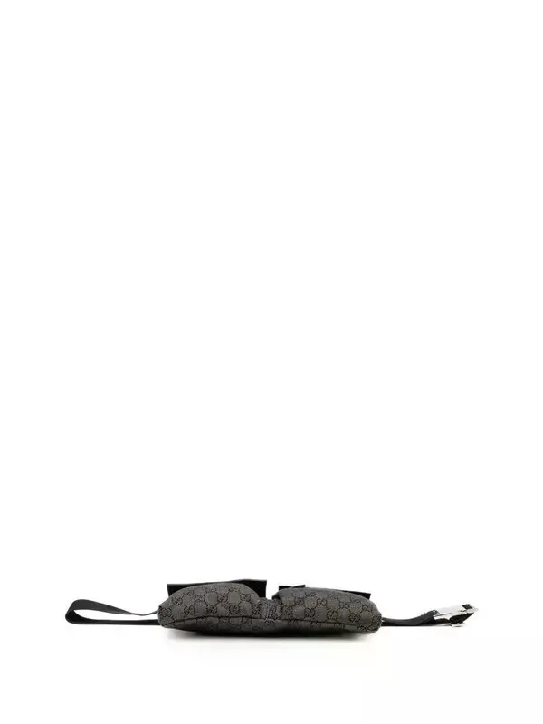 Gucci Gg Denim Double Pocket Belt Bag - Grey