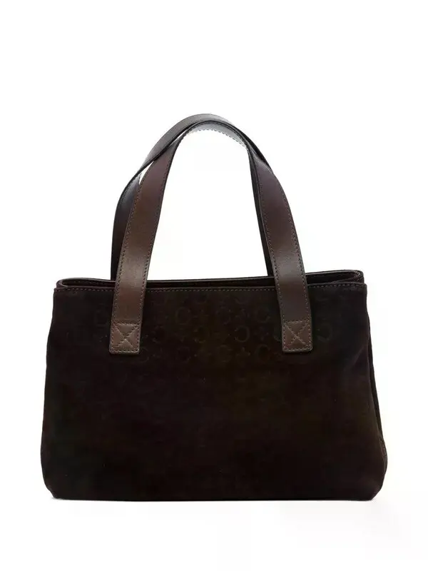 Celine 1999 C Macadam Suede Handbag - Brown