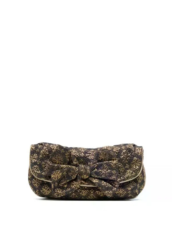 Miu Miu 2010-2026 Lurex Bow Clutch Bag - Gold