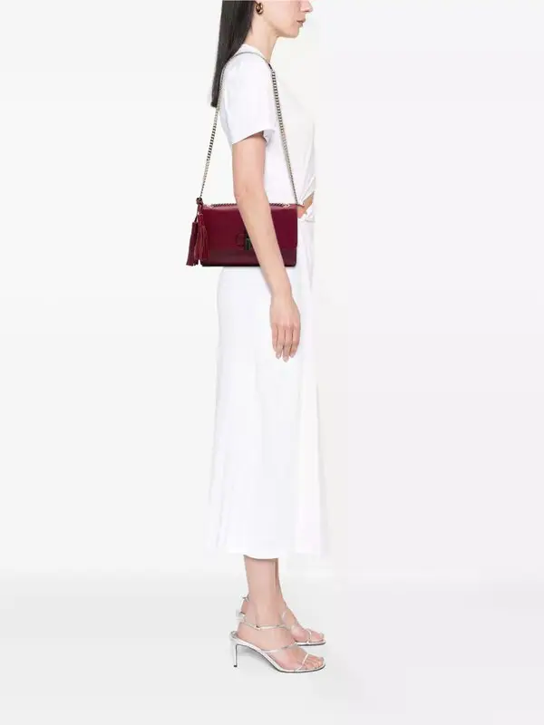 Gucci Miss Bamboo Medium Leather Crossbody Bag - Red