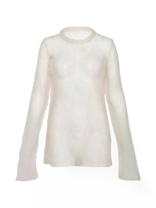 Yohji Yamamoto Open-knit Long-sleeve Sweater - Pink