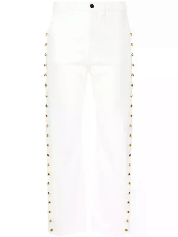 Chloé Scallop-detail Cropped Jeans - Neutrals