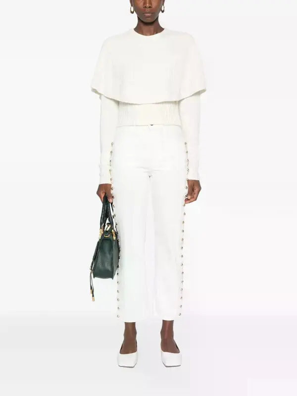 Chloé Scallop-detail Cropped Jeans
