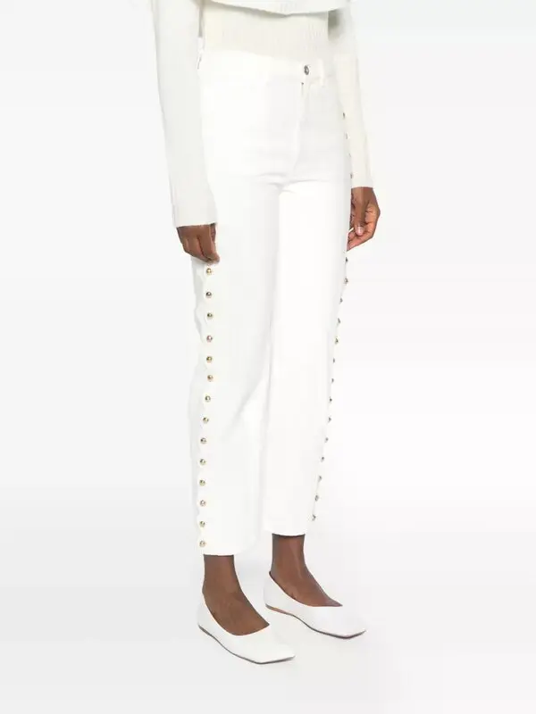 Chloé Scallop-detail Cropped Jeans