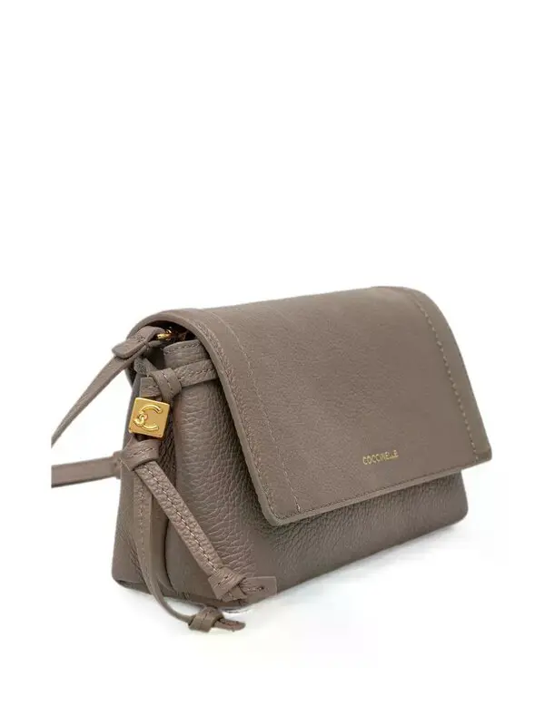 COCCINELLE Mini Thess Grainy Leather Shoulder Bag - Grey