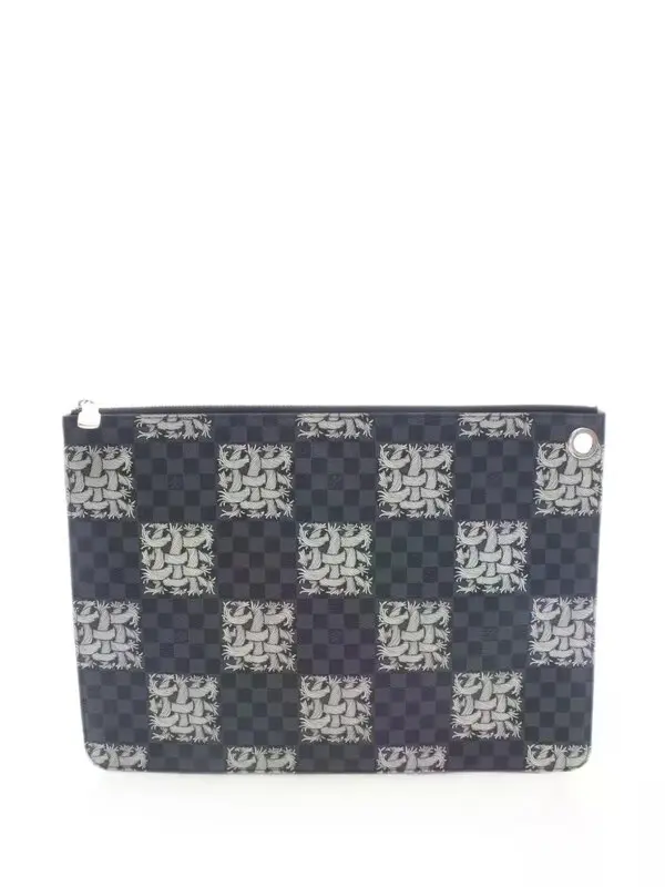 LOUIS VUITTON 2015 Damier Graphite Christopher Nemeth Clutch Bag - Black