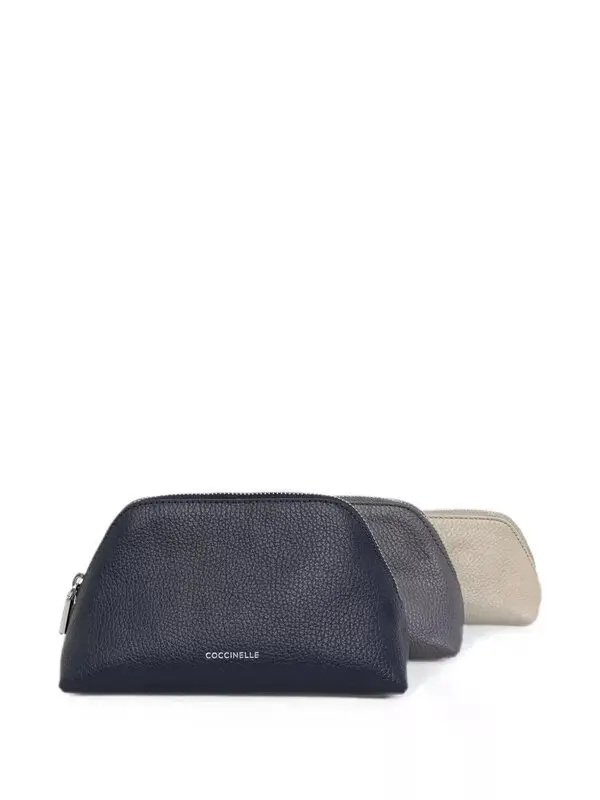 COCCINELLE Logo-print Leather Make-up Bags - Blue