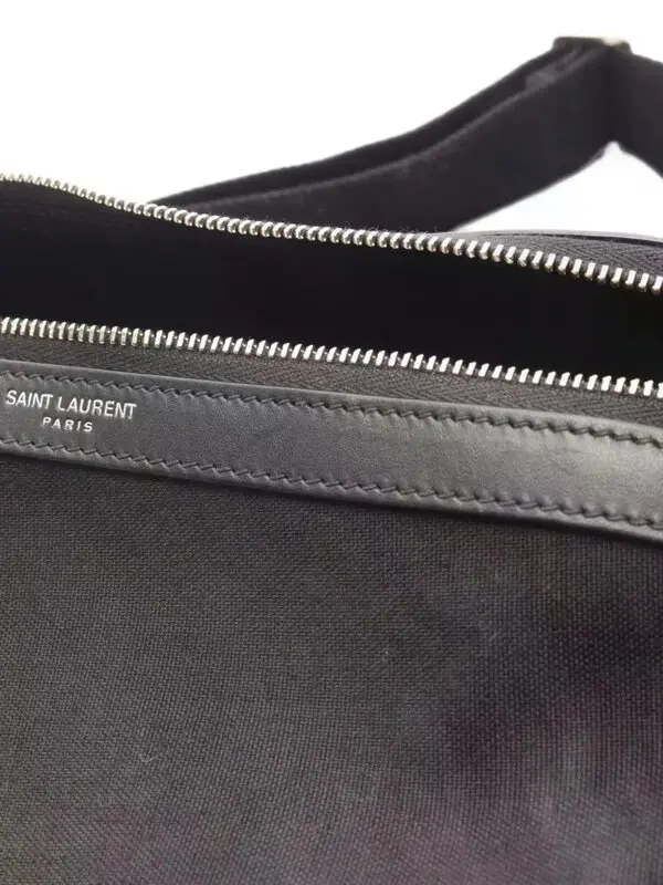 Saint Laurent 2010s Leather-trim Belt Bag - Black
