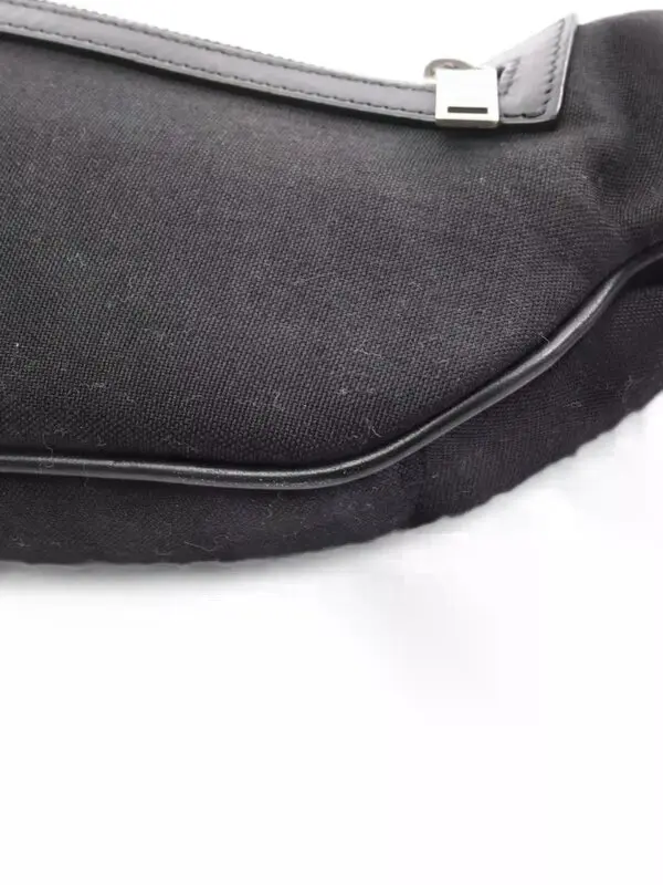 Saint Laurent 2010s Leather-trim Belt Bag - Black