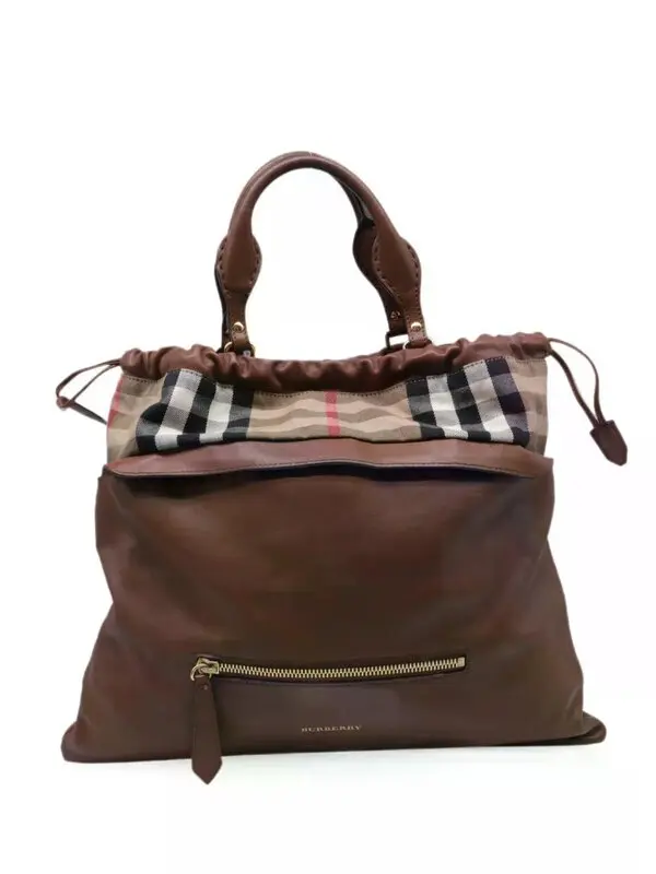 Burberry Big Crush Leather Tote Bag - Brown