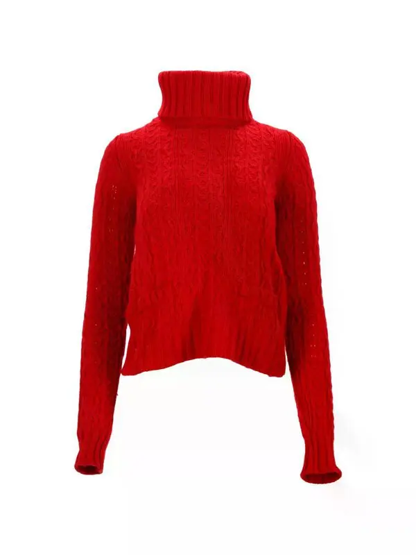 Moncler Cable-knit Roll-neck Sweater - Red