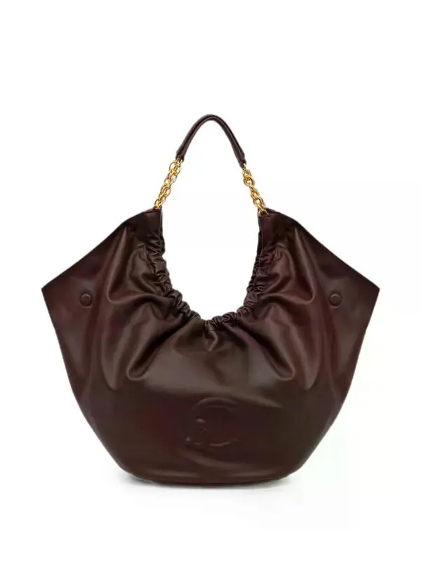 COCCINELLE Smash Embossed-logo Chain-link Tote Bag - Brown