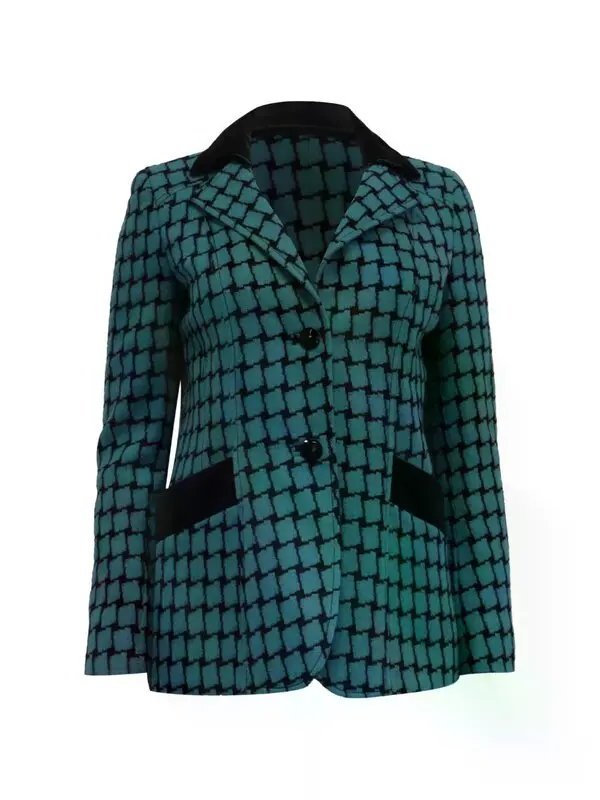 Etro 2010s-2020s Single-breasted Printed Blazer - Blue
