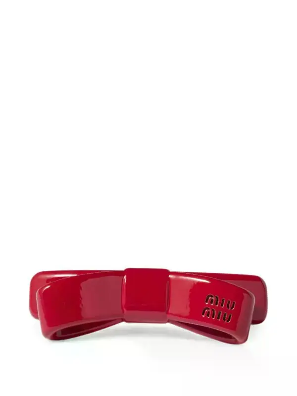 Miu Miu Bow-shaped Hair Clip - Gold