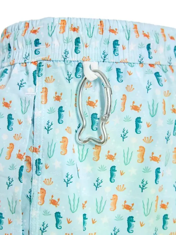 Fedeli Seahorse-print Drawstring Swim Shorts