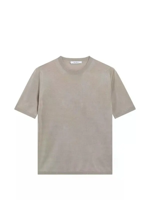 Max Mara Fine-knit Short-sleeve T-shirt - Neutrals