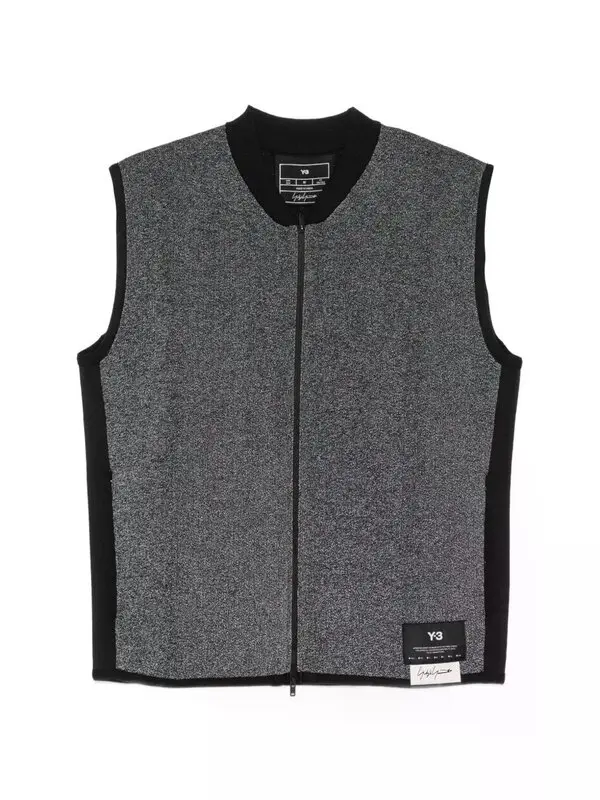Y3 Skull-print Zip-up Gilet - Black
