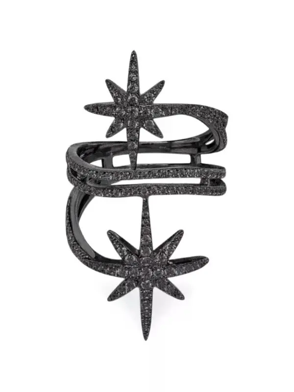 APM MONACO Star-motif Crystal-embellished Ring - Black